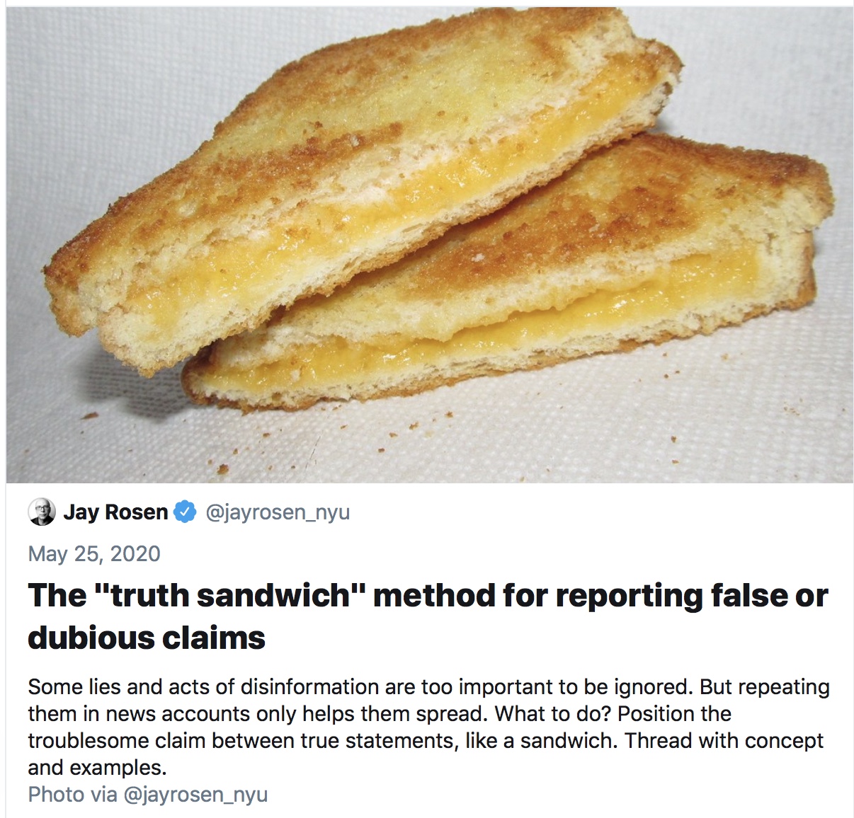 Fighting Against "Fake News" with the Truth Sandwich - Living in a ...